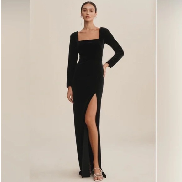 Jenny Yoo | Dresses | Jenny Yoo Velvet Rachel Square Neck Long Sleeve ...